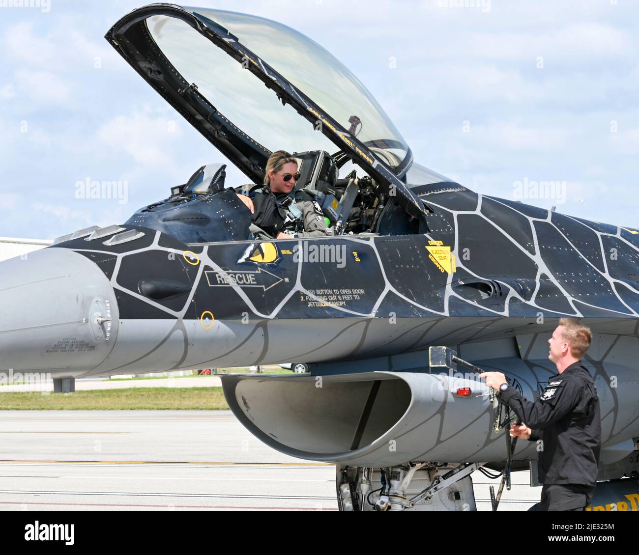 U.S. Air Force Capt. Aimee “Rebel” Fiedler, F-16 Demonstration Team ...
