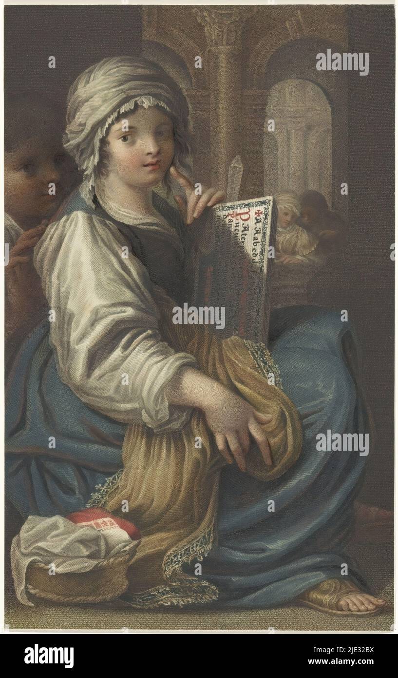 Girl with a Reading Board, On the reading board is the ABC and the Our ...