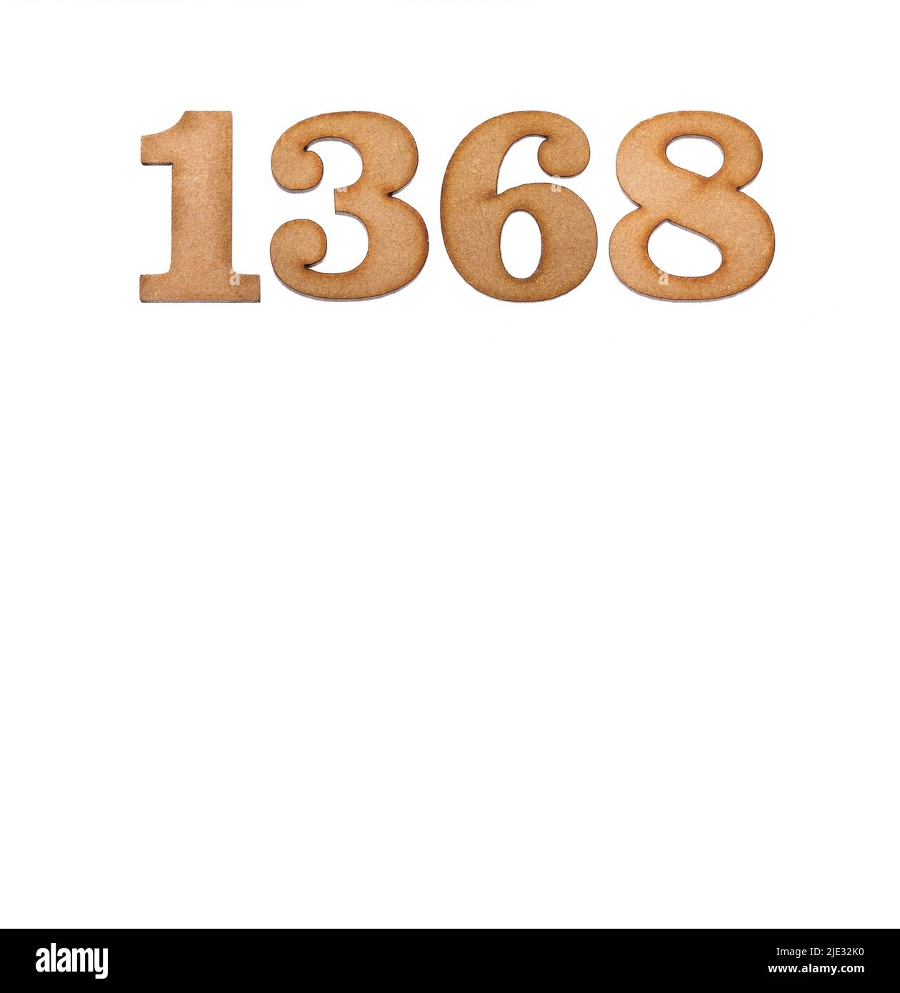 Number 1368 - Piece of wood isolated on white background Stock Photo ...