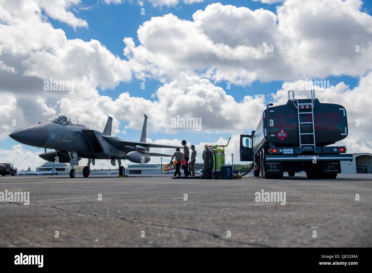 U.S. Air Force Airmen from the 18th Logistics Readiness Squadron hot ...
