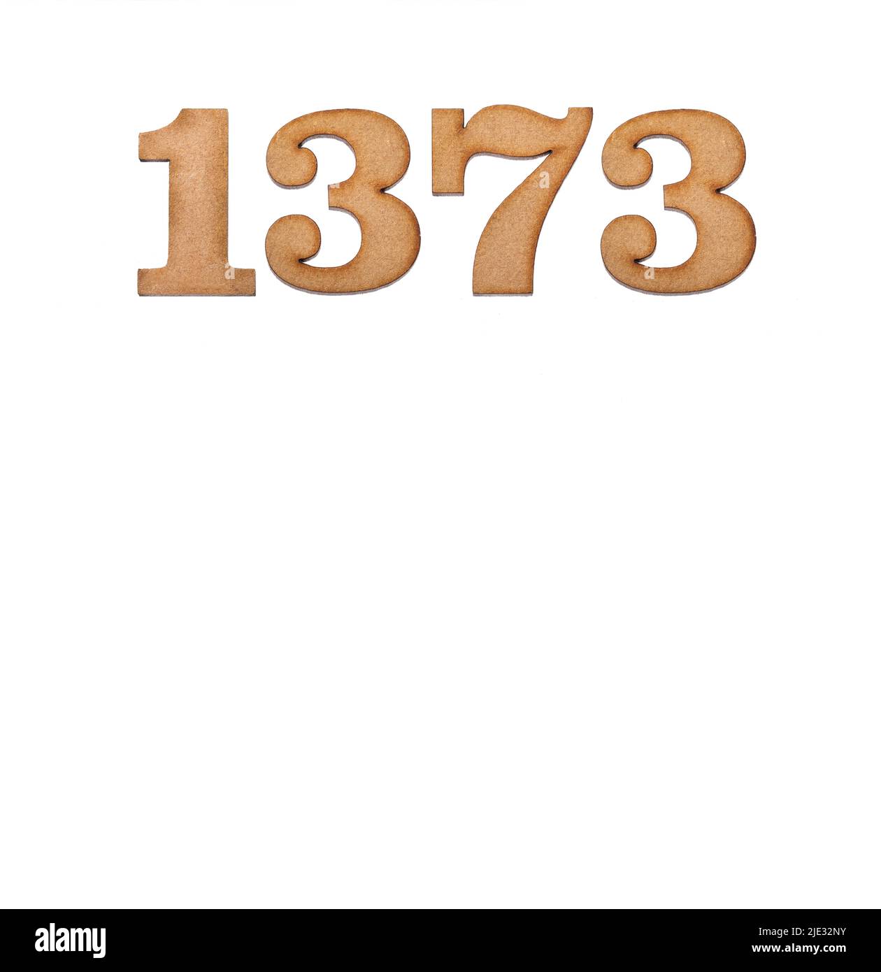 Number 1373 in wood, isolated on white background Stock Photo - Alamy