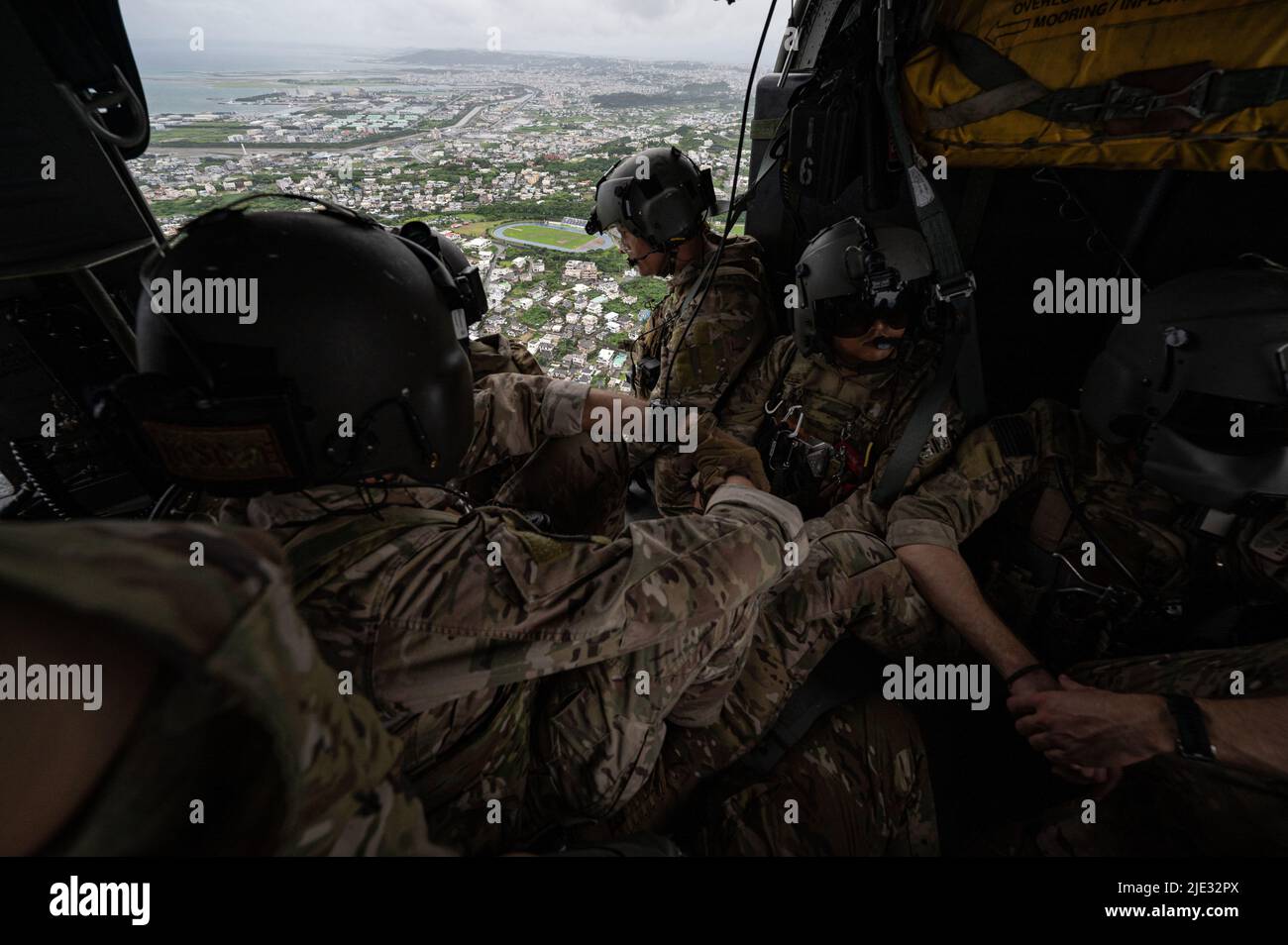 33rd Rescue Squadron special mission aviators fly over Okinawa, Japan ...
