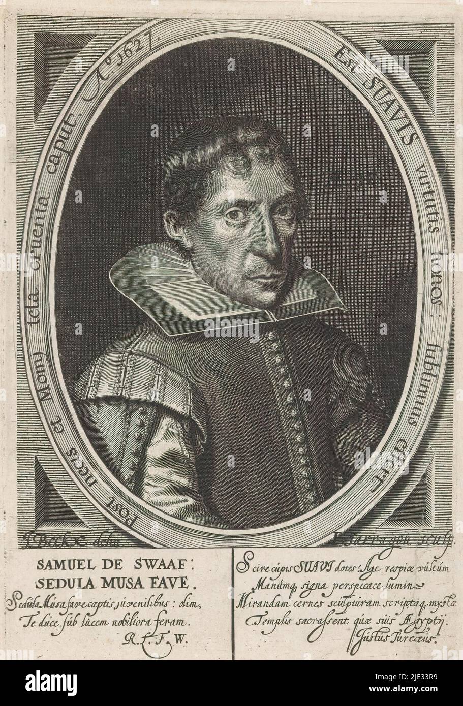 Portrait of Samuel de Swaef, Bust to the right of the artist Samuel de ...