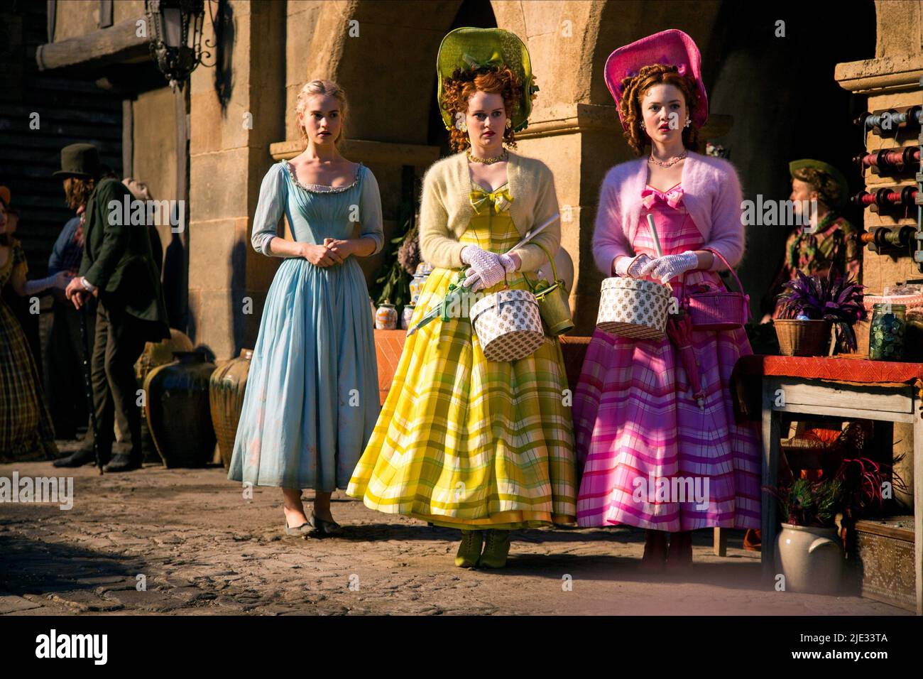 LILY JAMES, SOPHIE MCSHERA, HOLLIDAY GRAINGER, CINDERELLA, 2015 Stock ...