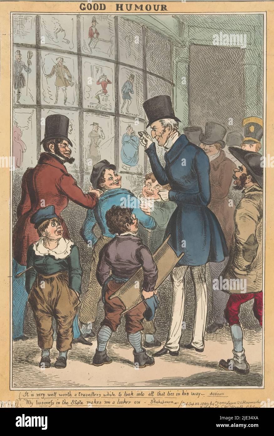 Duke of Wellington in front of Thomas McLean's shop window, Good Humour ...