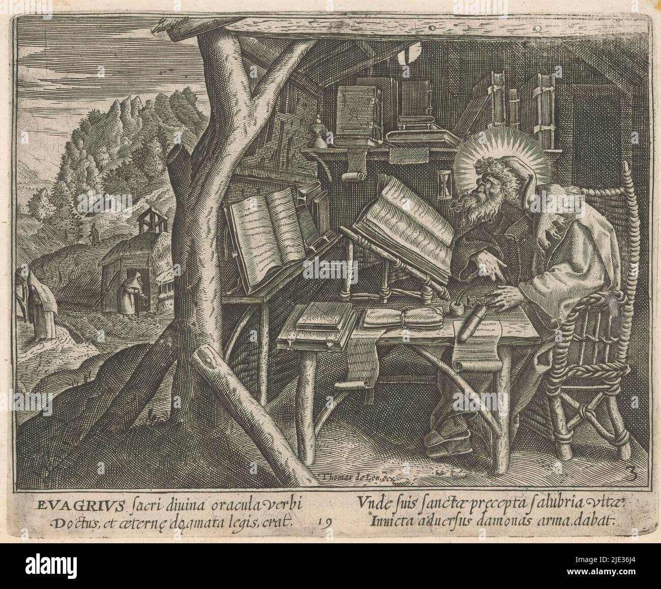 Evagrius Ponticus as Hermit, Male Hermits (series title), Solitudo Sive ...