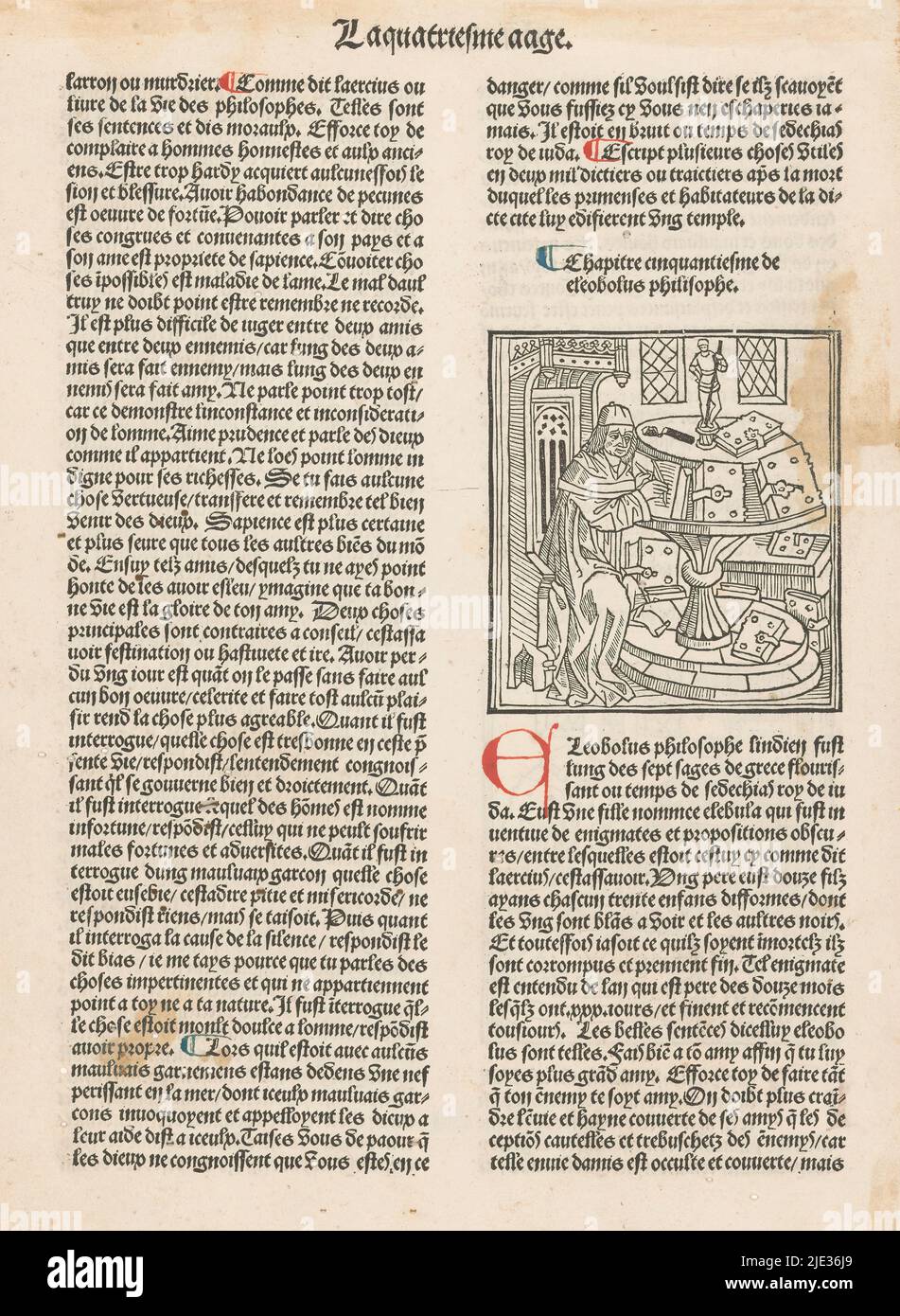 Writer behind a round lectern, Man seated in a chair with a high ...