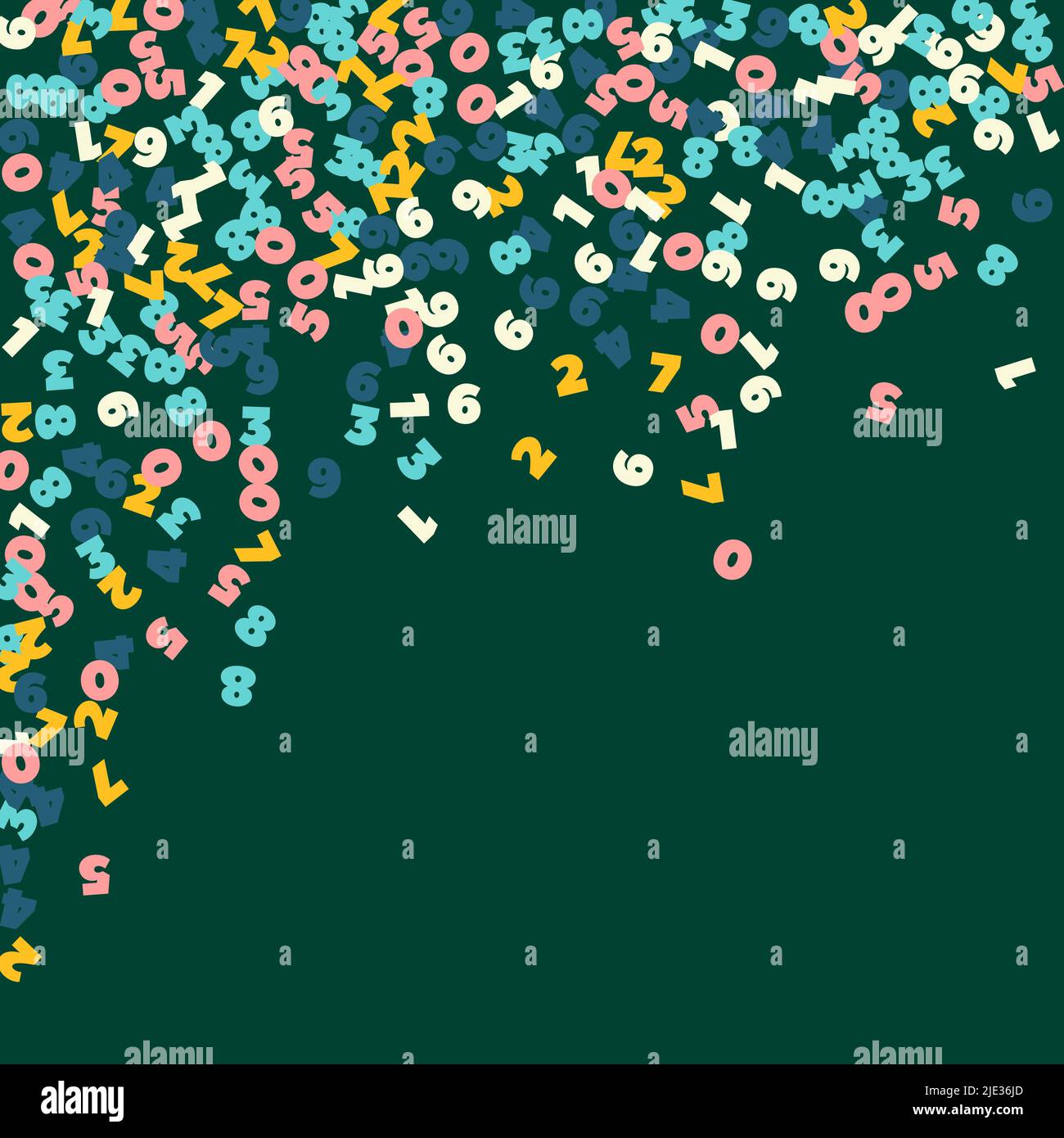 Falling pastel numbers. Math study concept with flying digits ...