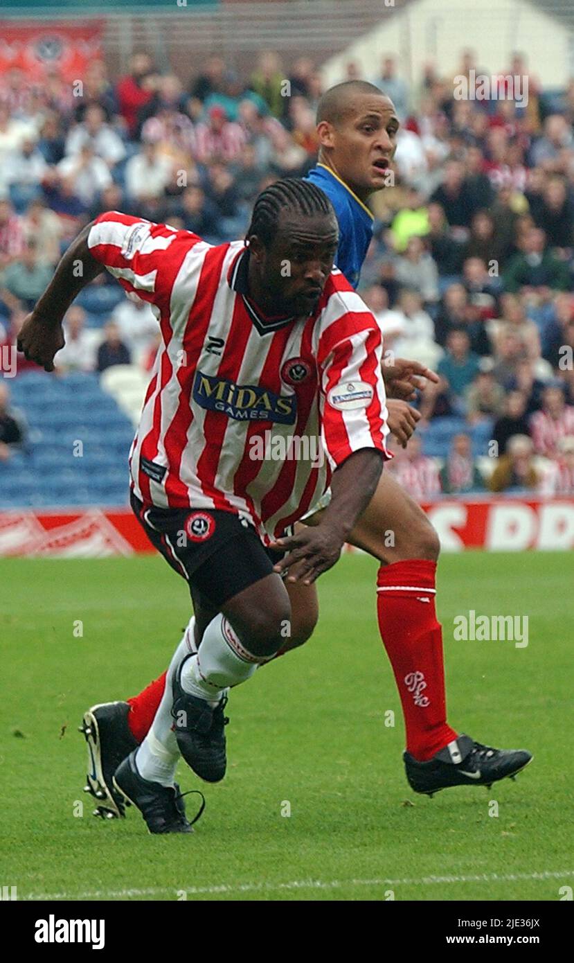 PORTSMOUTH V SHEFF. UTD. SHEFFIELD PATRICK SUFFO DRIVES PAST NIGEL ...