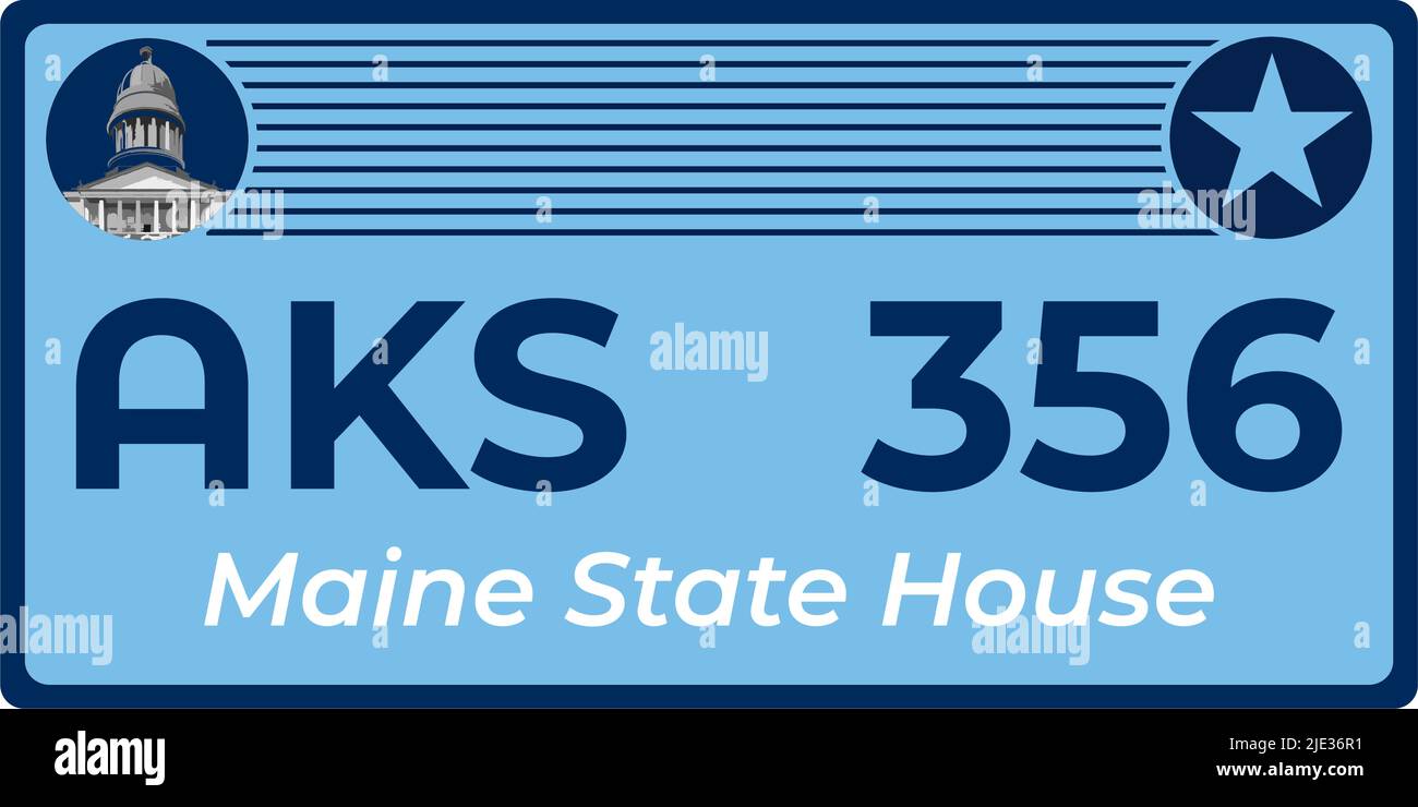 Vehicle licence plates marking in Maine in United States of America ...