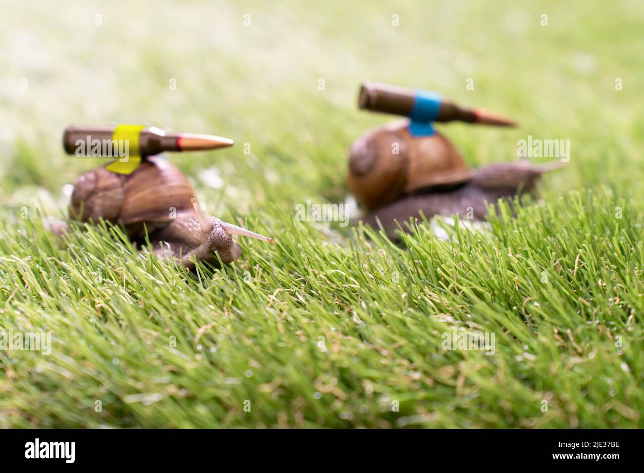 Ukrainian battle snails with lend-lease armor on mission Stock Photo ...