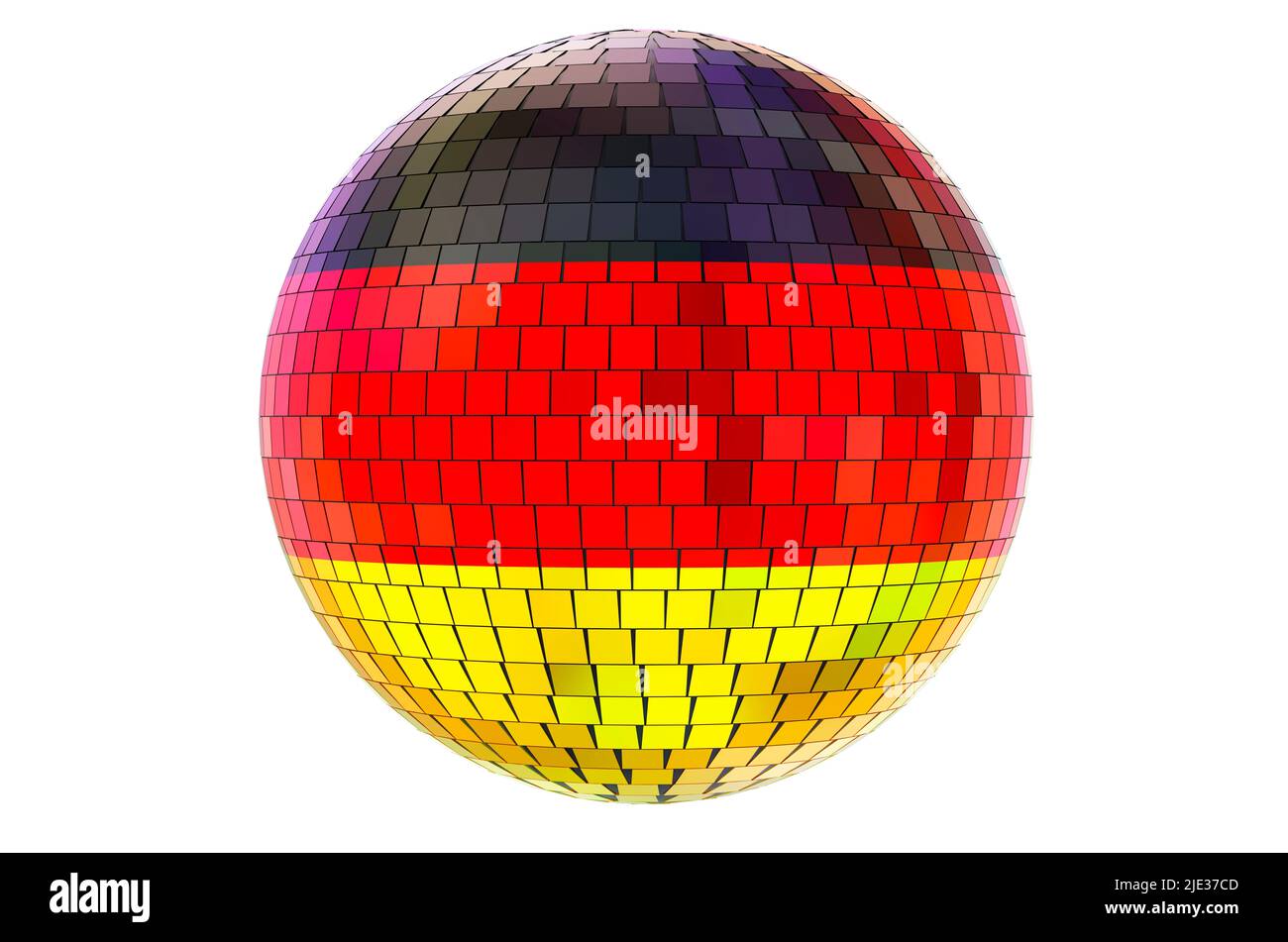 Mirror disco ball with German flag, 3D rendering isolated on white ...