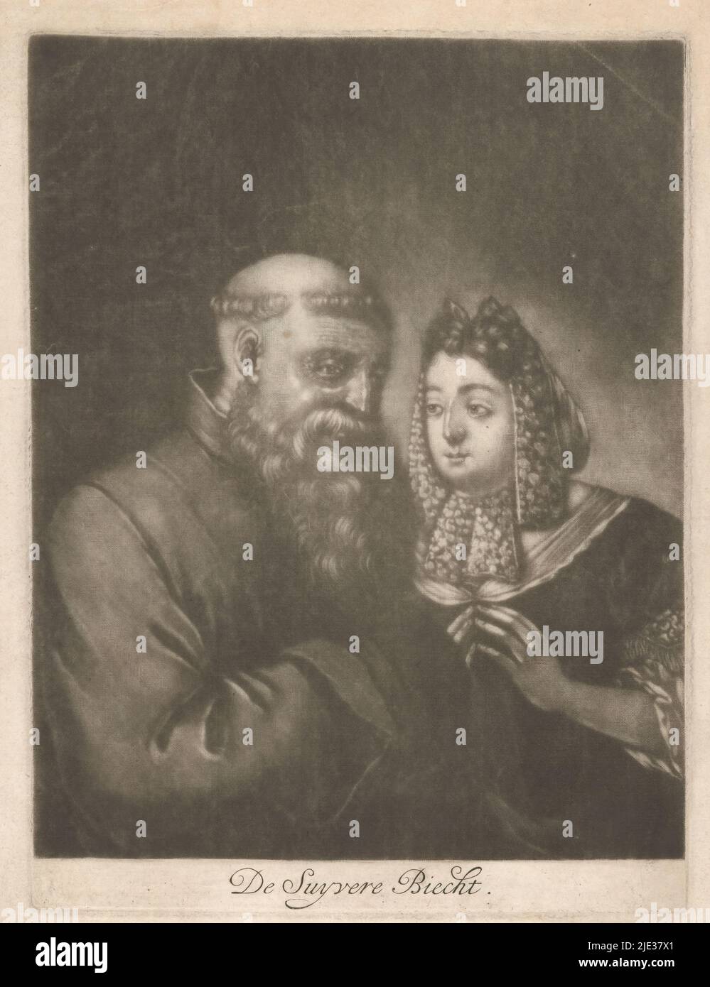 The Suyvere Confession (title on object), Young woman confessing to old ...