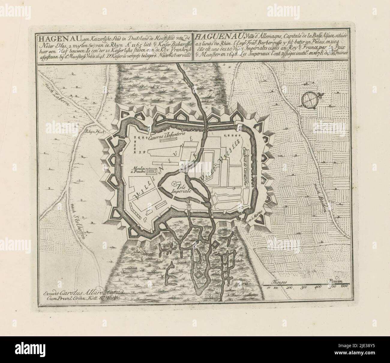 Map of Haguenau, Hagenau, an imperial city in Germany the capital of ...