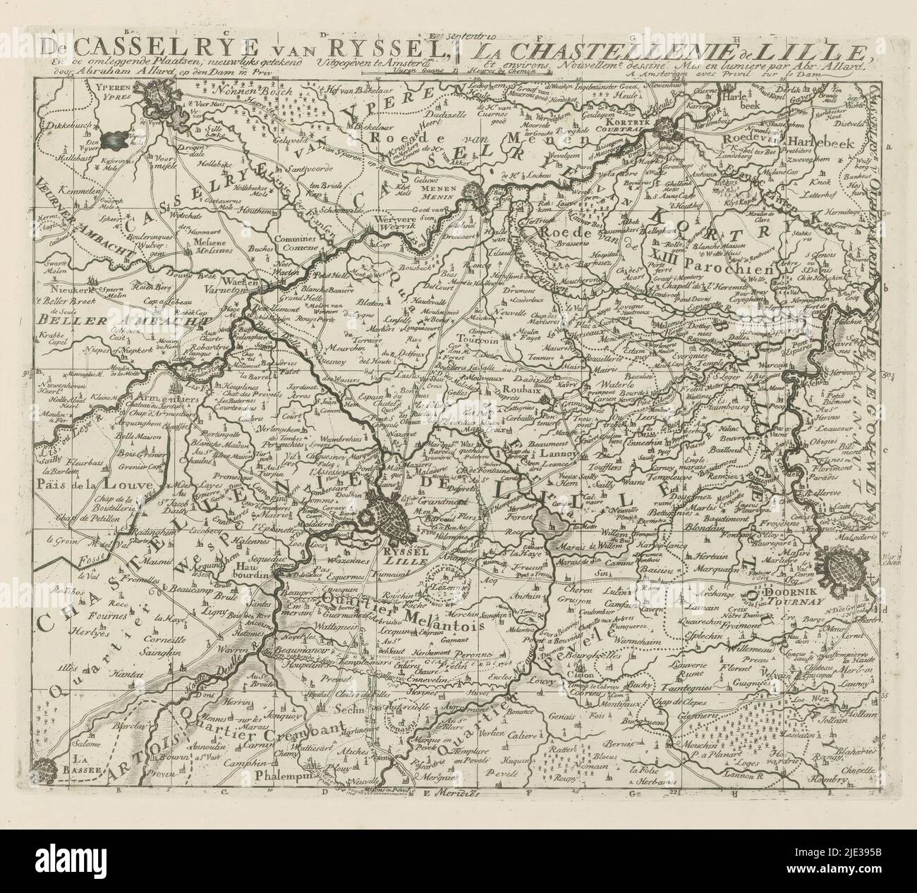Map of the casselrij van Rijssel, De casselrye van Ryssel, en de ...