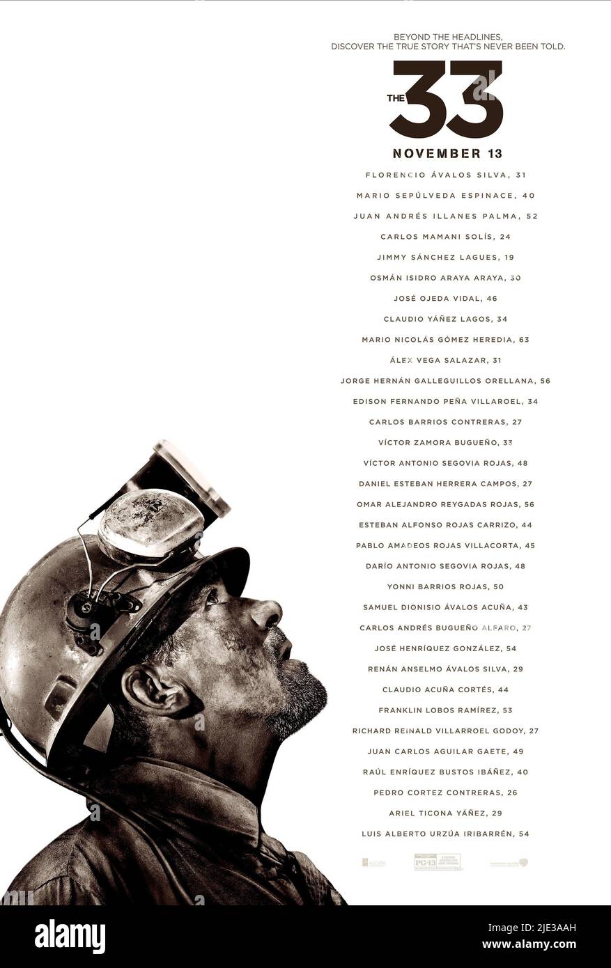 ANTONIO BANDERAS POSTER, THE 33, 2015 Stock Photo - Alamy