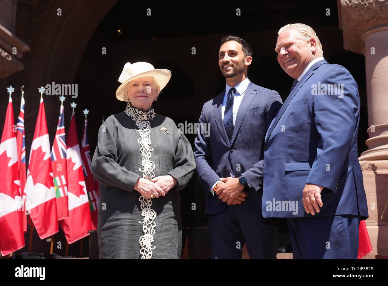 Stephen Lecce, Minister of Education takes his oath at the swearing-in ...