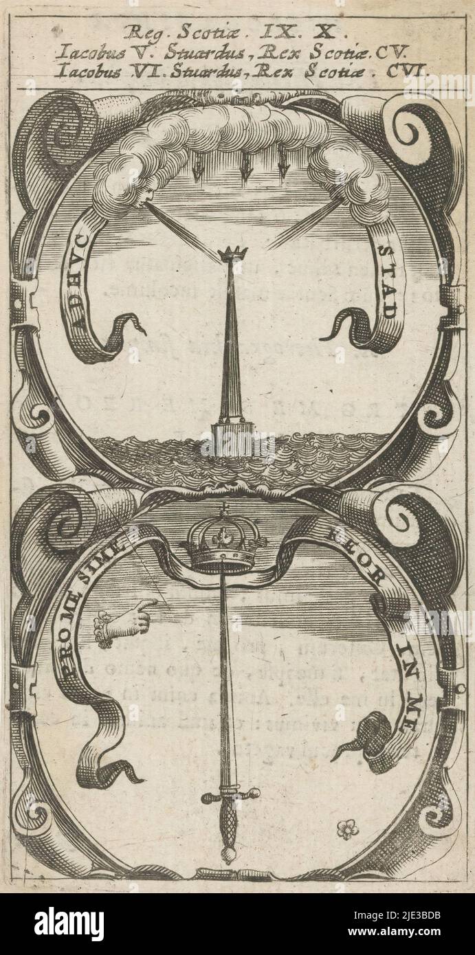 Crown above an obelisk in the sea / Crown on the tip of a sword, Adhuc ...