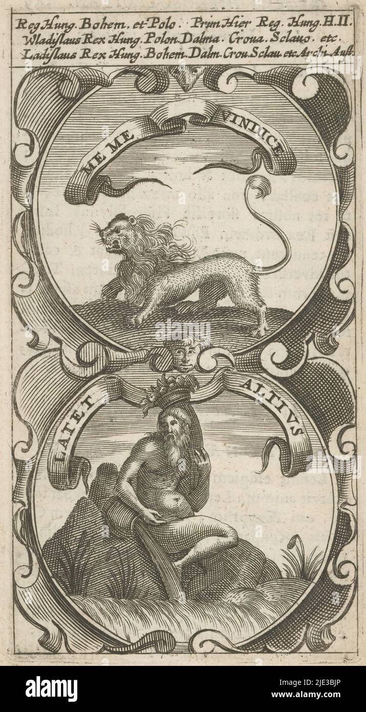 Threatening lion / River god with jug and cornucopia, Me Me Vindice ...
