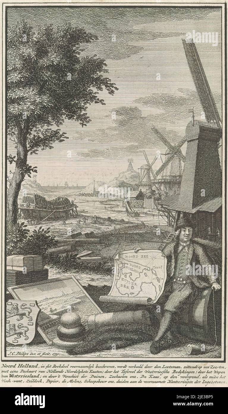 Pilot with a map of North Holland, Title page for: Thomas Salmon and ...