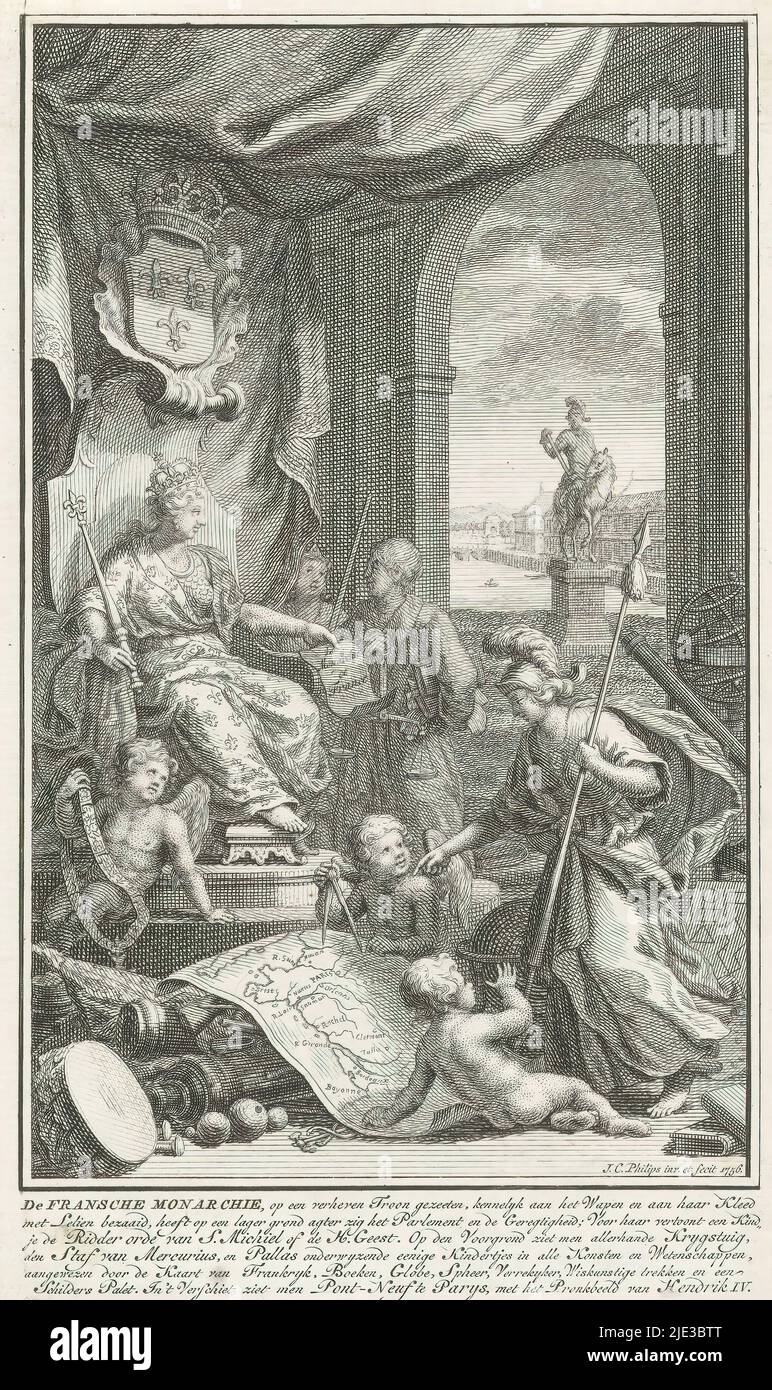 Allegory of French Monarchy, Title page for: Thomas Salmon ...