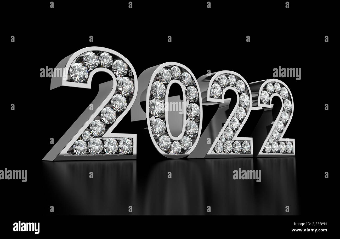 New Year Date With Diamonds 2022 Stock Photo - Alamy