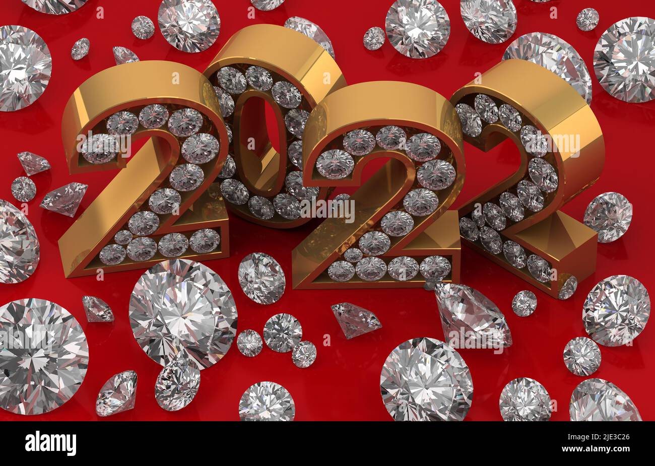 New Year Date With Diamonds 2022 Stock Photo - Alamy