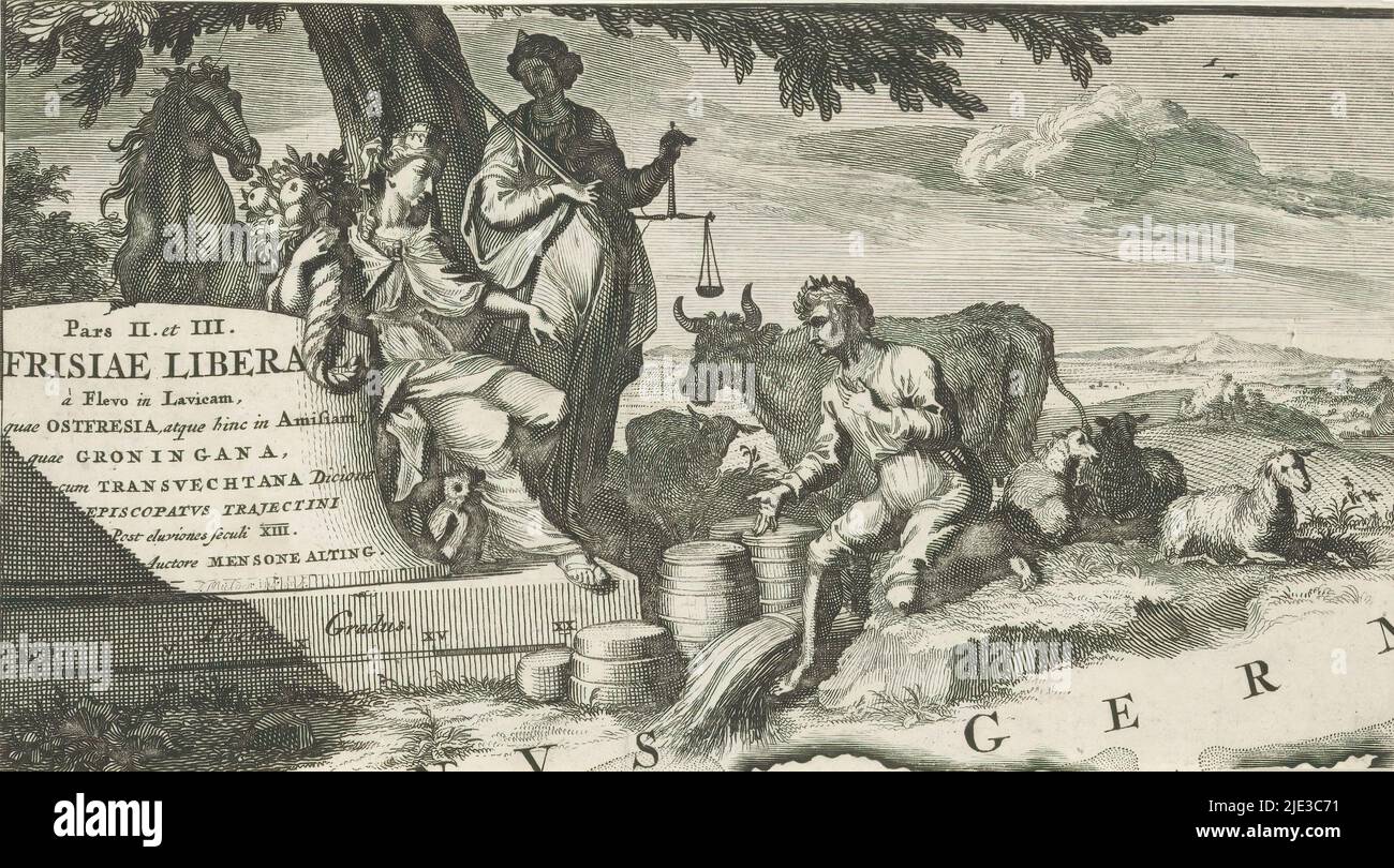 Allegorical representation with city maiden and Justice, Pars II. et ...