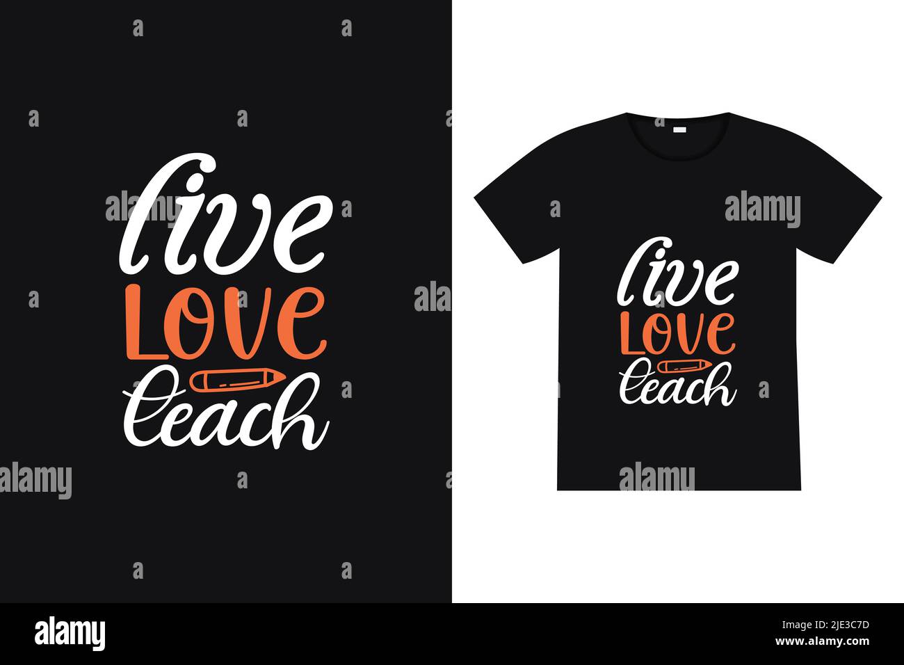 Live Love Teach t-shirt design. Back to school lettering quote vector ...