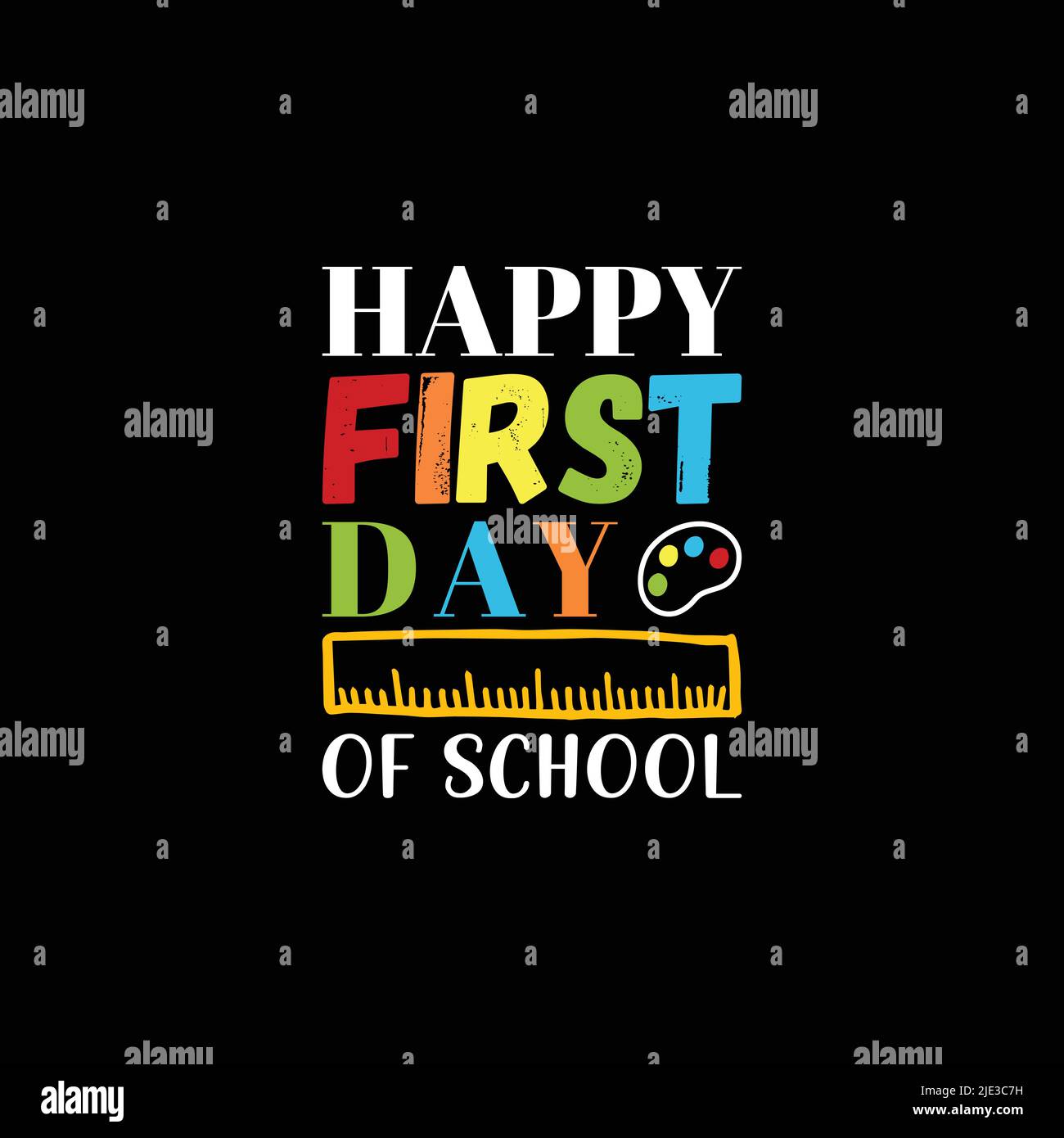 Happy first day of school t-shirt design. Back to school lettering ...
