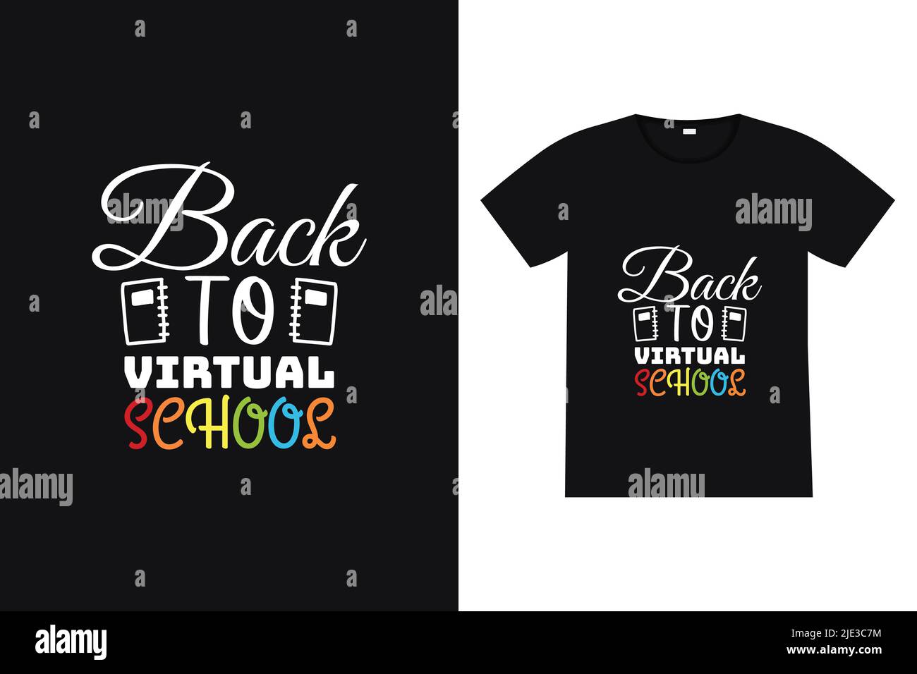 Back to virtual school t-shirt design. Back to school lettering quote ...