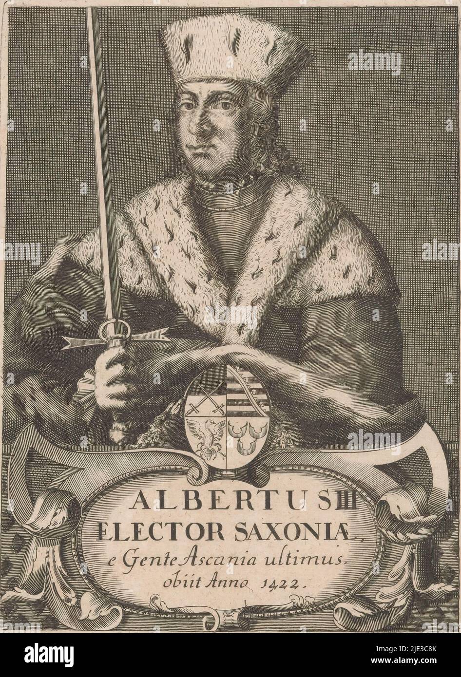 Portrait of Albrecht III, Duke of Saxe-Wittenberg, In the center his ...