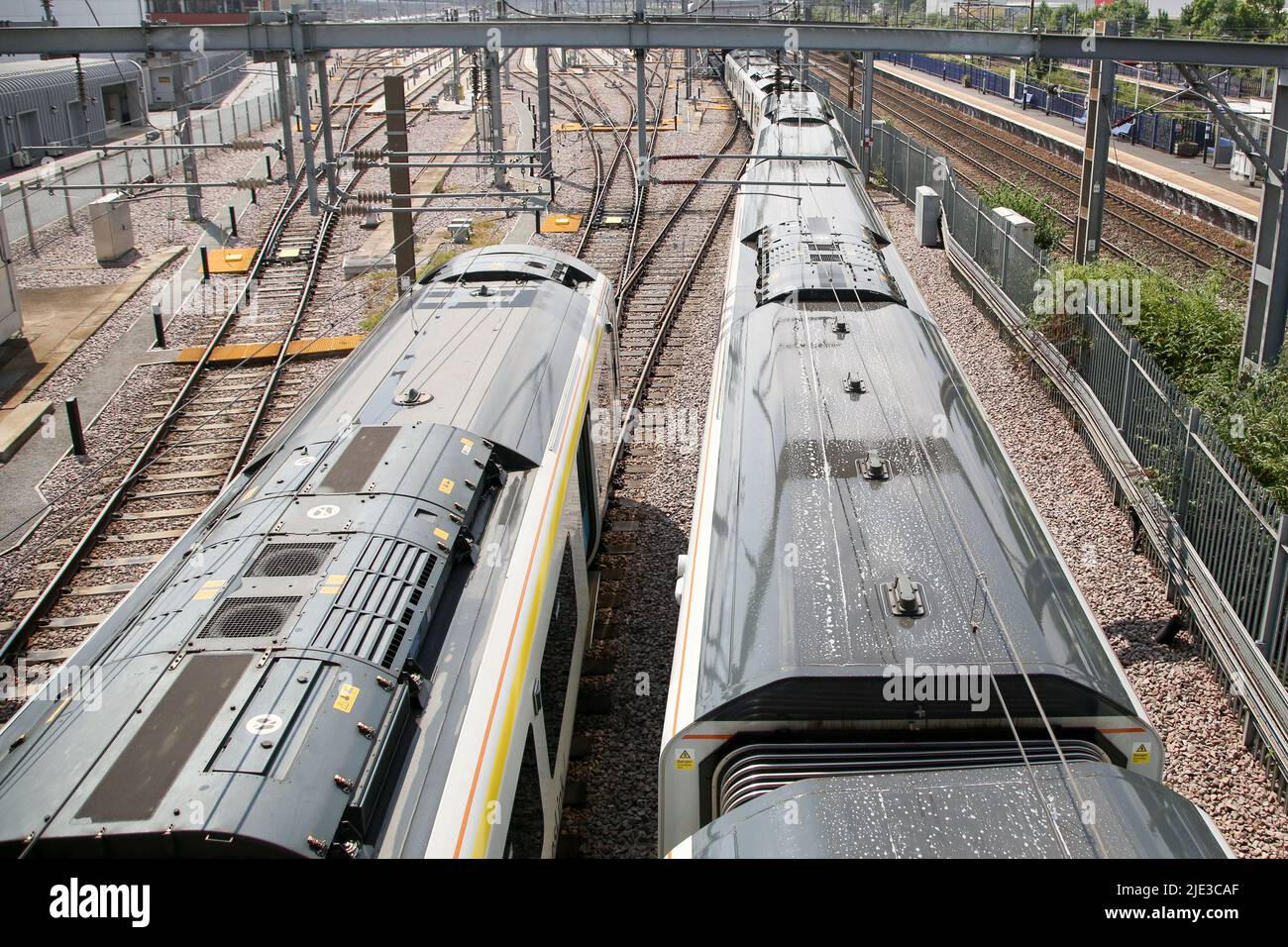Top view of Network Rail trains. Over 50,000 RMT (Rail, Maritime and ...