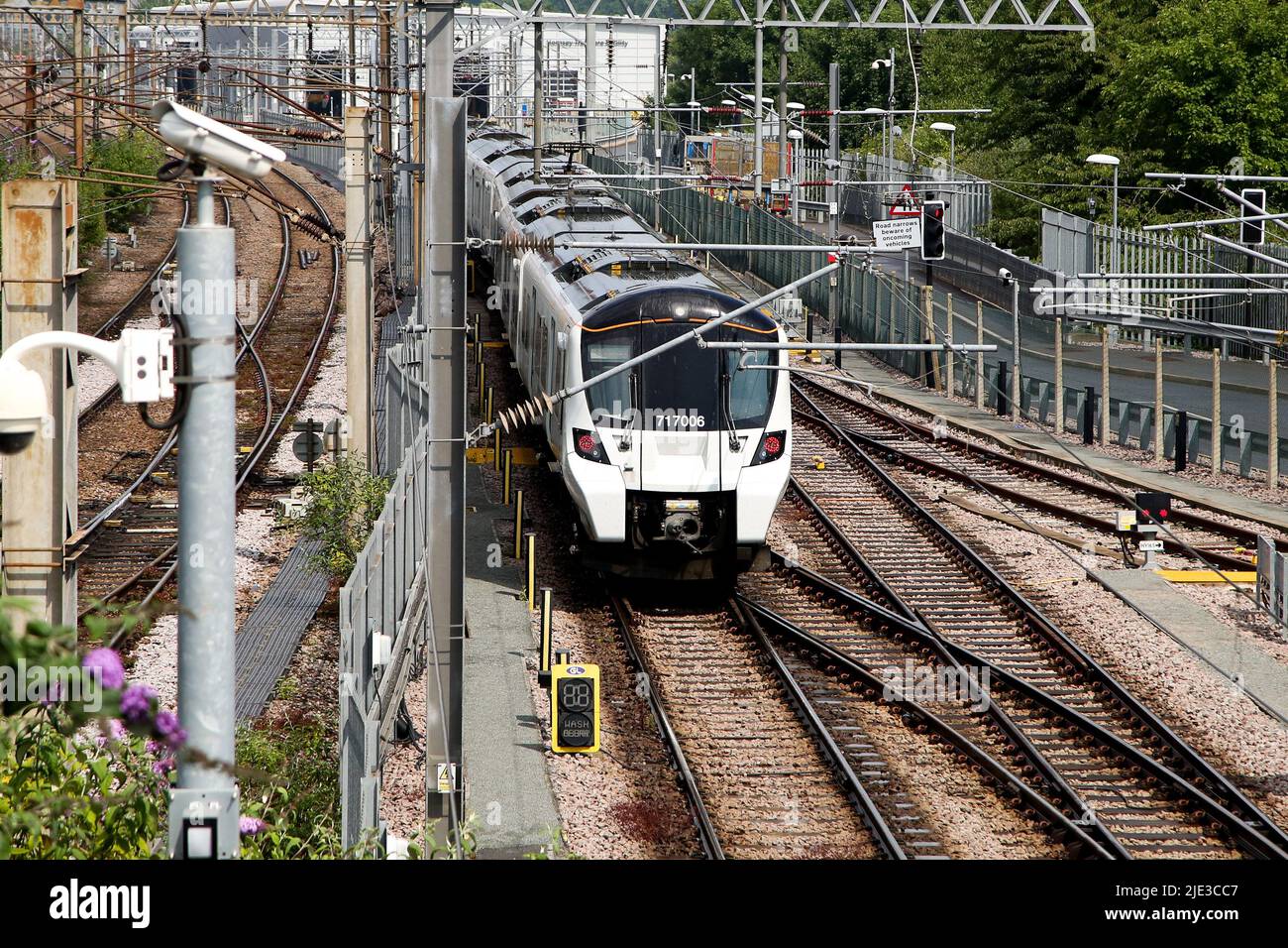 A Network Rail train travels on day 2 of the rail strikes. Over 50,000 ...