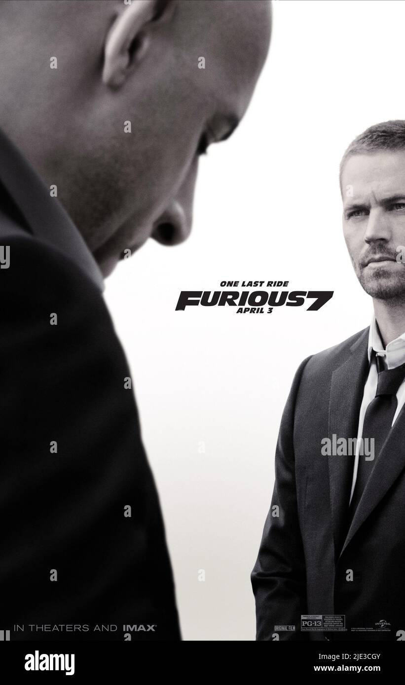 Paul walker fast and furious 7 poster hi-res stock photography and ...