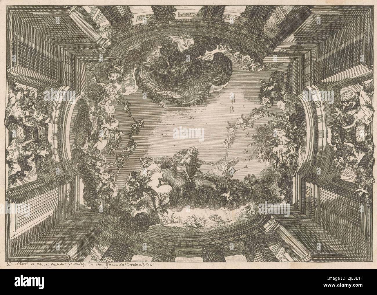 Trompe-l'oeil ceiling with mythological representation, Ceilings ...