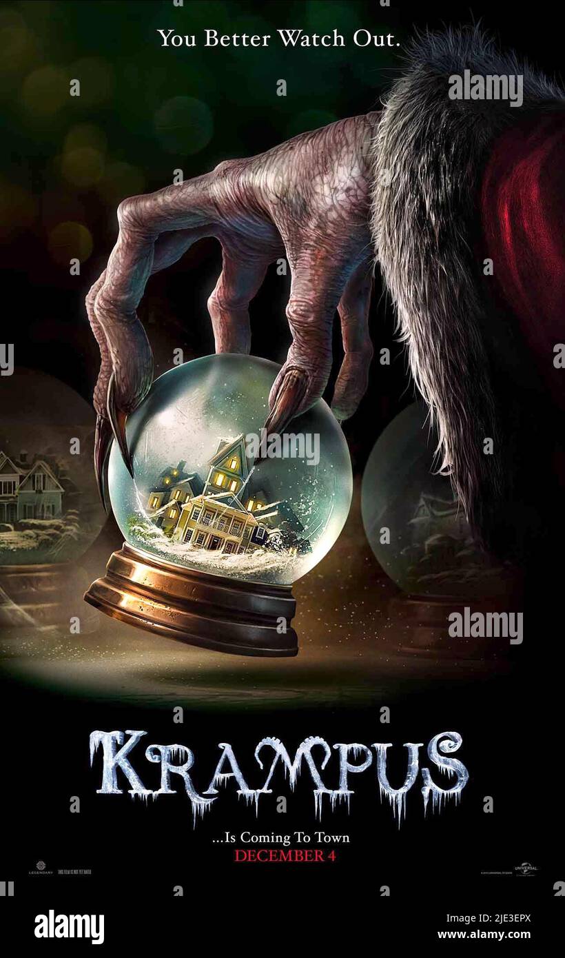 SNOW GLOBE POSTER, KRAMPUS, 2015 Stock Photo - Alamy