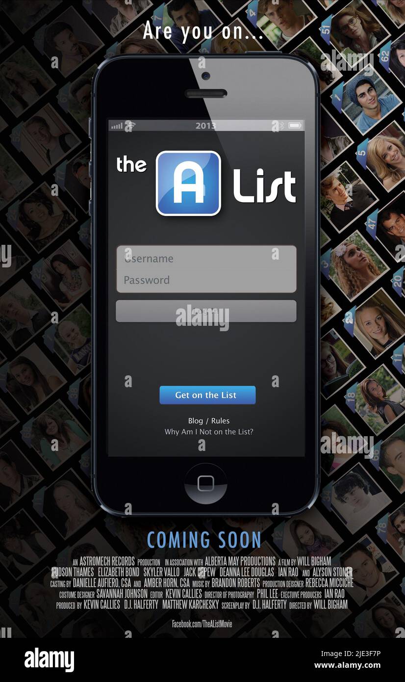 MOVIE POSTER, THE A-LIST, 2015 Stock Photo - Alamy