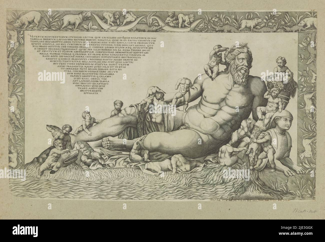 Sculpture of the Nile, Sculpture of the river god the Nile with as ...