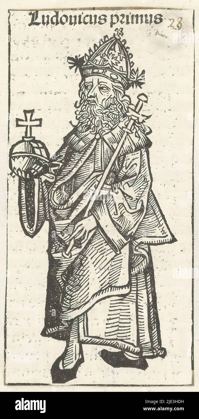 Emperor Louis the Pious, Ludovicus primus (title on object), Liber ...