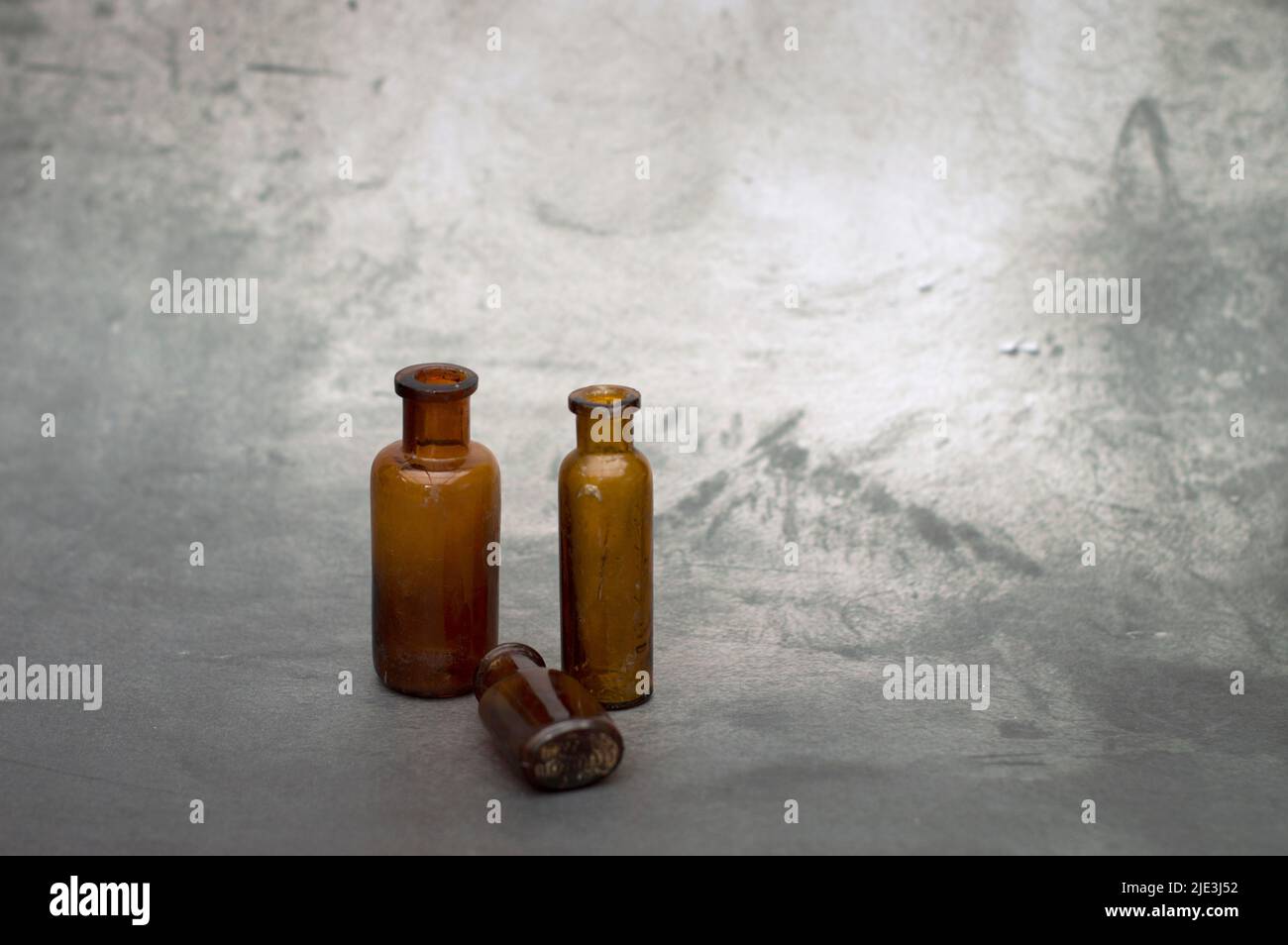 Three transparent glass bottles hi-res stock photography and images - Alamy