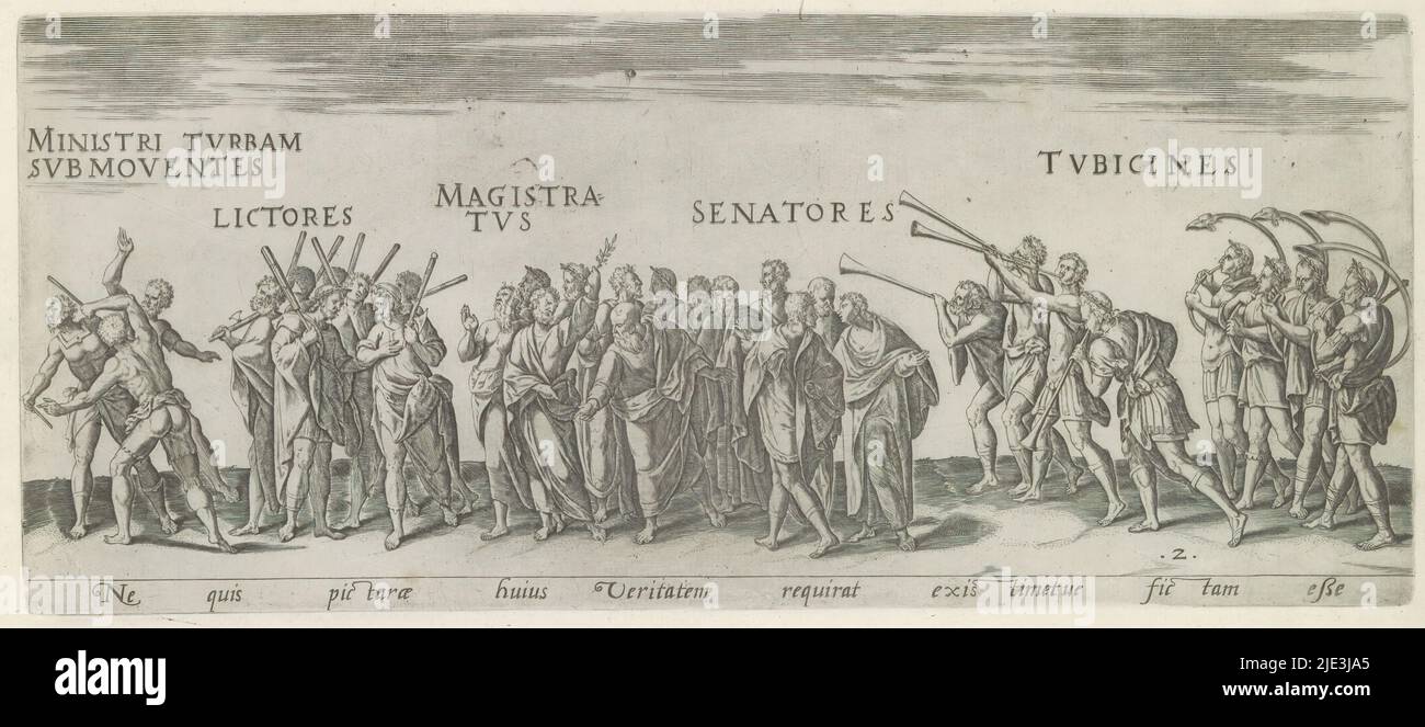 Triumph procession with inhabitants of Rome, Ne quis picturae huius ...