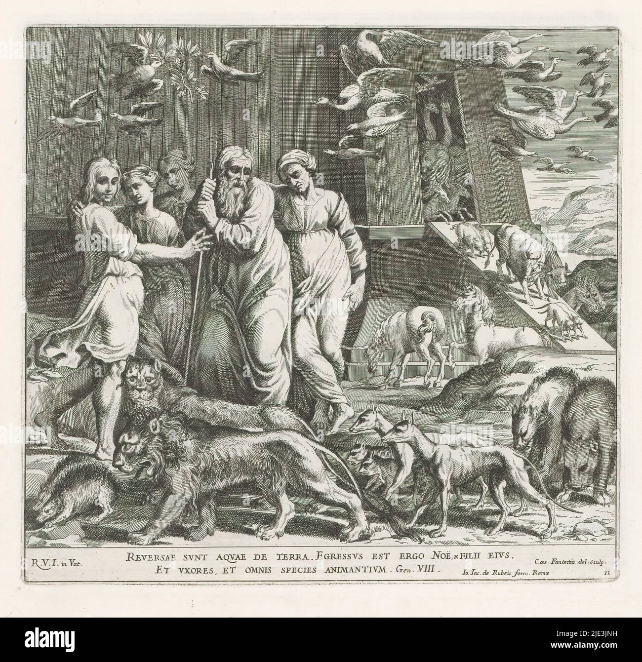 Noah leaves the ark after the flood, Raphael Bible (series title ...