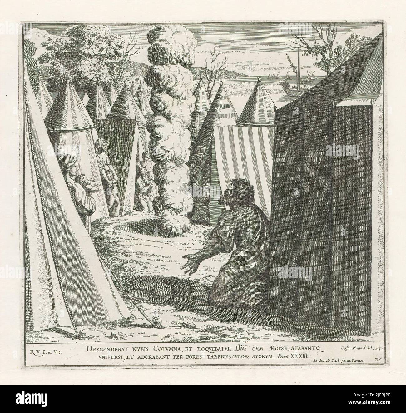 God appears to Moses in a column of smoke, Raphael Bible (series title ...