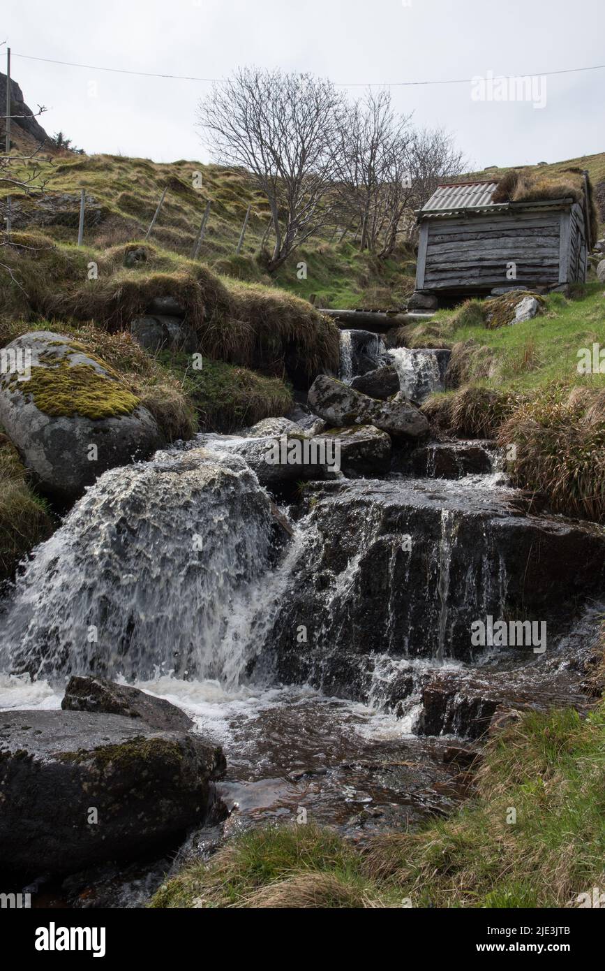 watermill in Runde which is an island at the West coast of Norway in ...