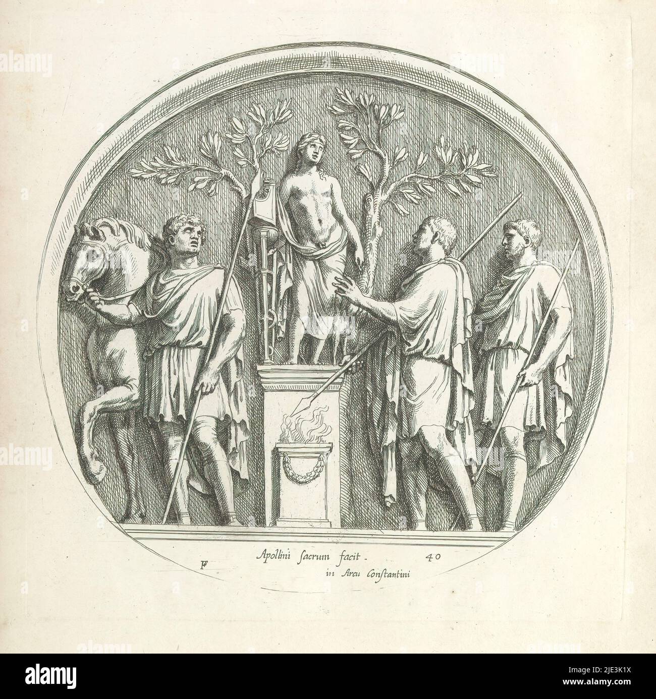 Relief showing a Roman emperor making an offering to Diana, Roman ...