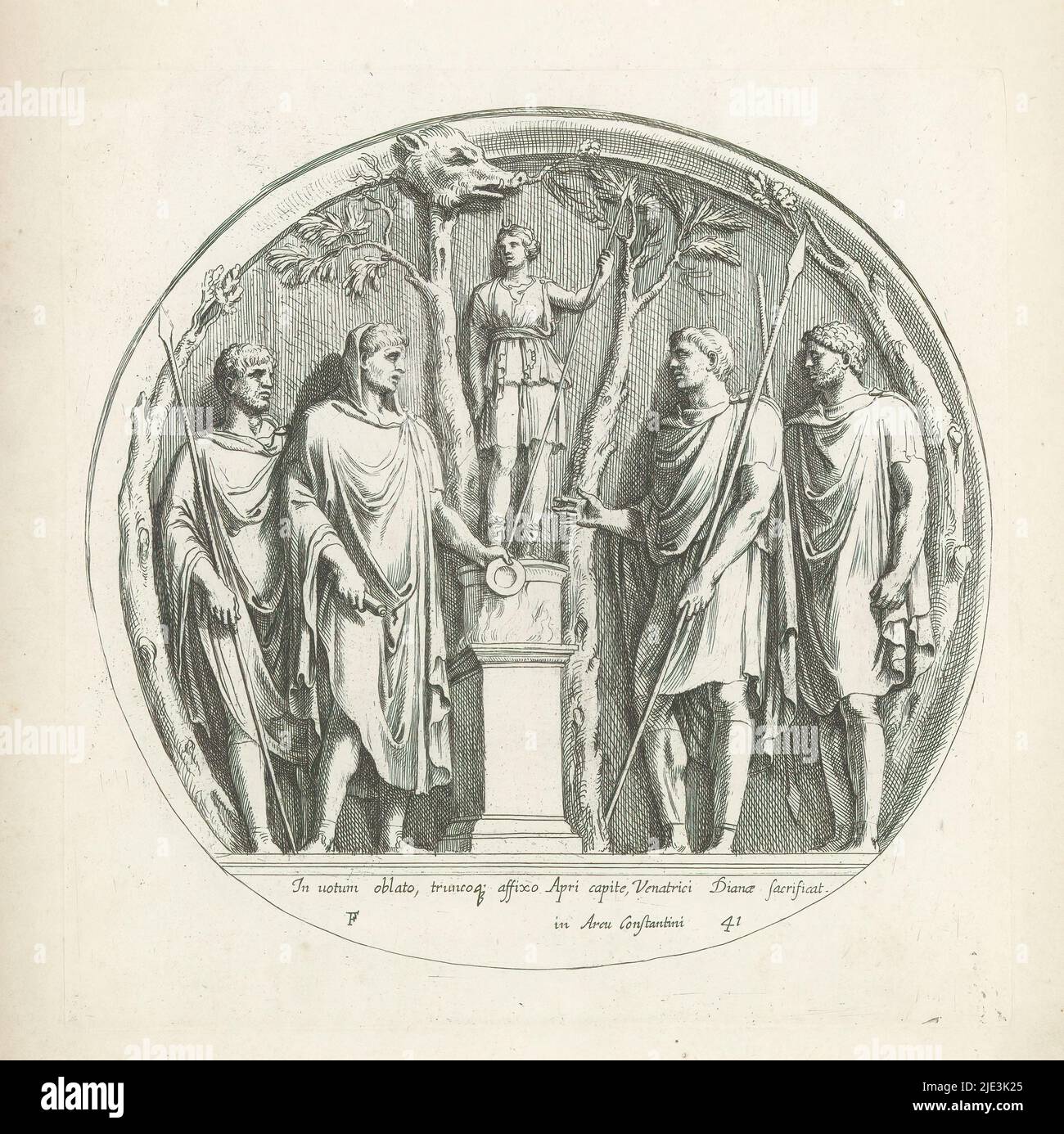 Relief showing a Roman emperor making a sacrifice to Silvanus, Roman ...