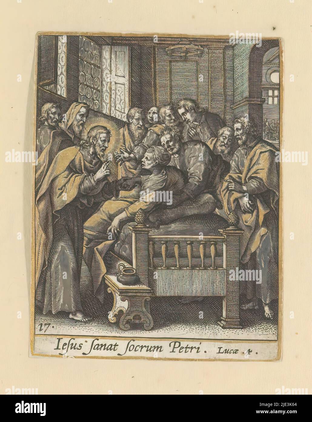 Christ heals the mother-in-law of Peter, Vita Iesu Salvatoris varijs iconibus ab Adriano ...