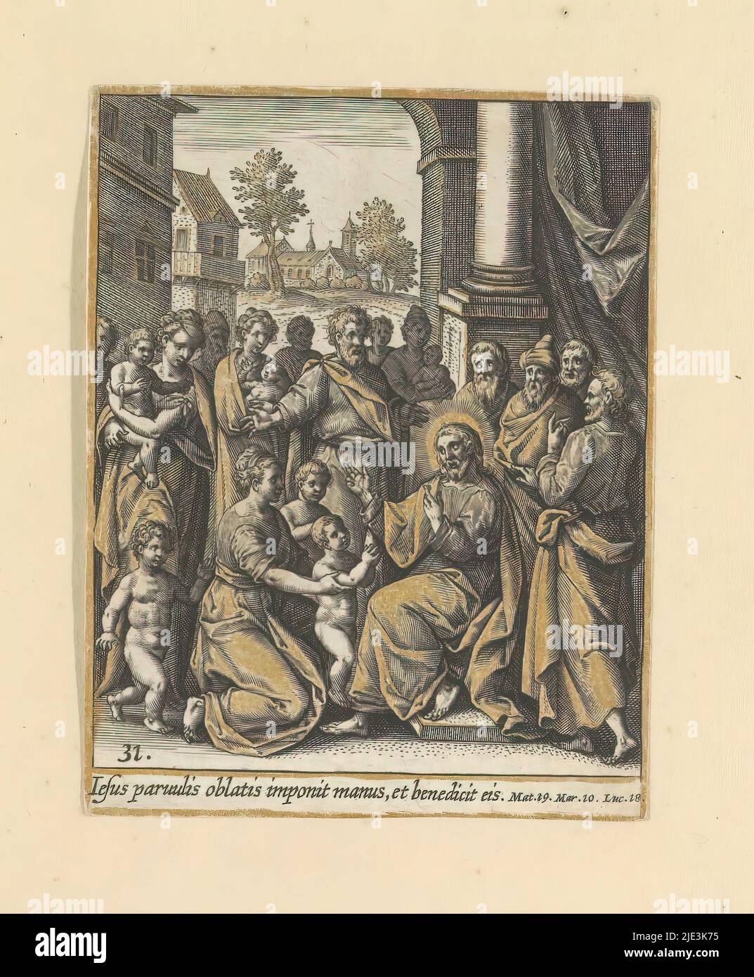 Christ blesses the children, Vita Iesu Salvatoris varijs iconibus ab Adriano Collaert expressa ...