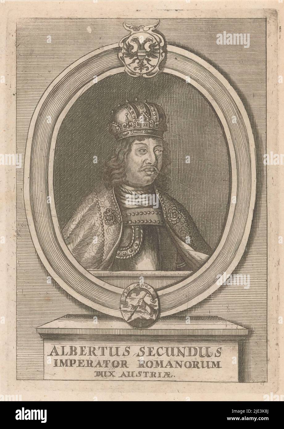 Portrait of Albrecht II of Habsburg, Roman-German king, Middle below ...